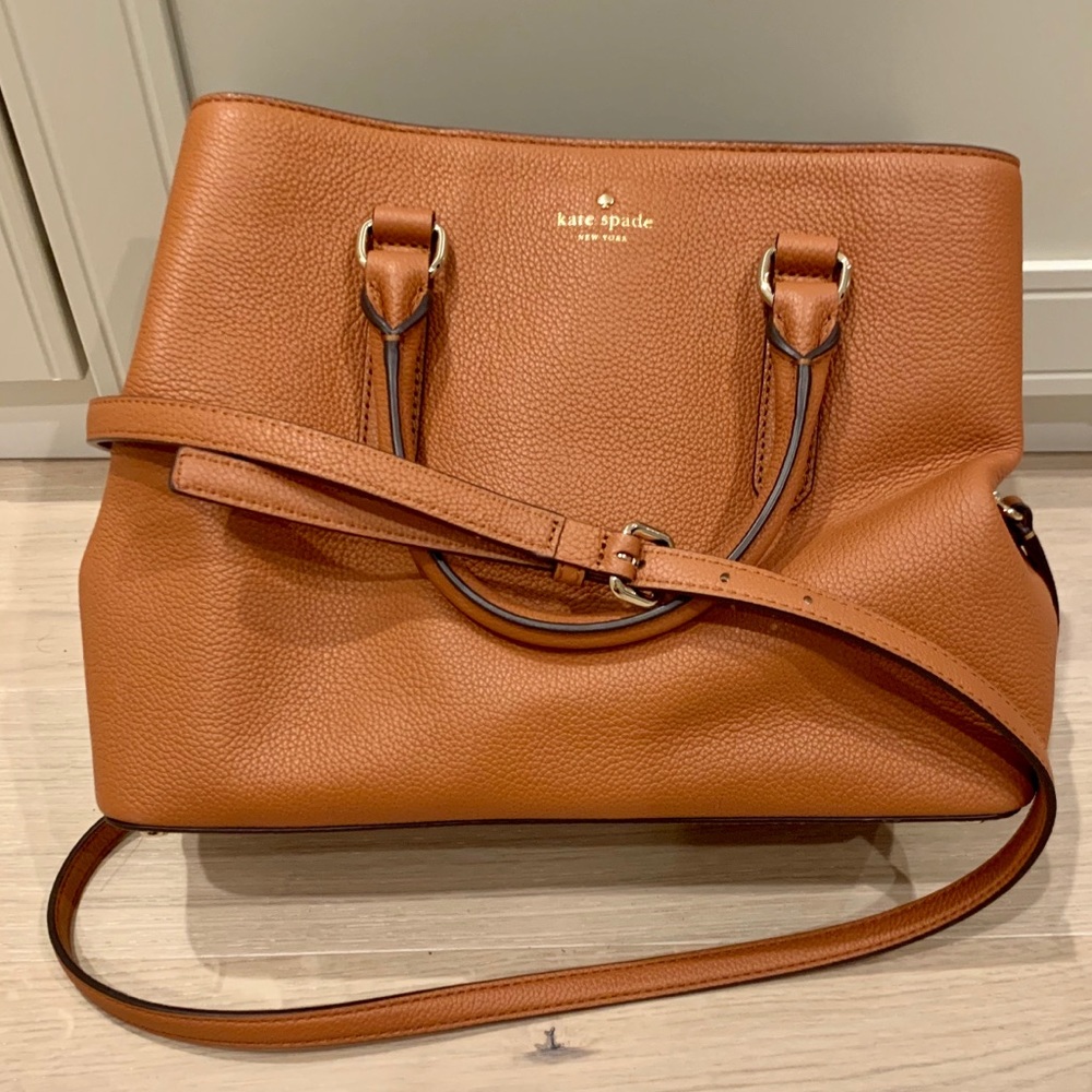Kate Spade Leather Cognac Color Handbag - Gem
